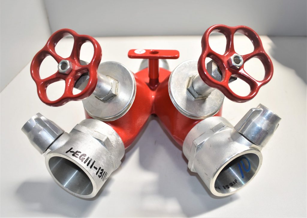 Wye, Gated 2-Way, AL 2.5" MBI (x1) Inlet x 2.5" FBI (x2) Outlet ...